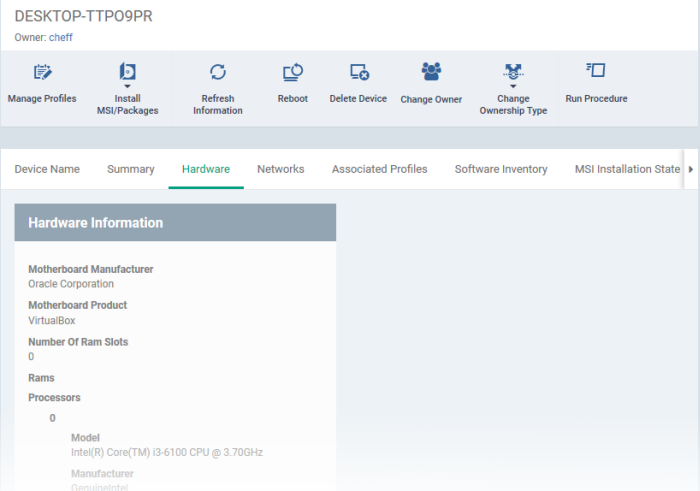 View Hardware Information, Security Manager, Endpoint Manager, PC Information Software